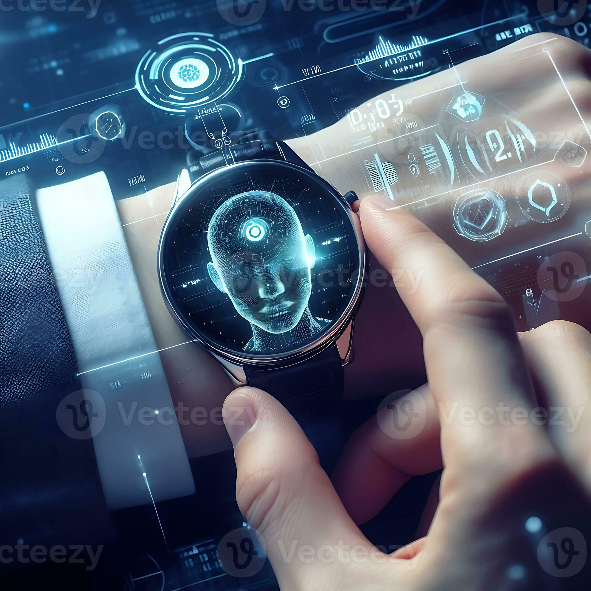 Innovative Smart Watches with Combining artificial intelligence ai generative 34078245 Stock ...