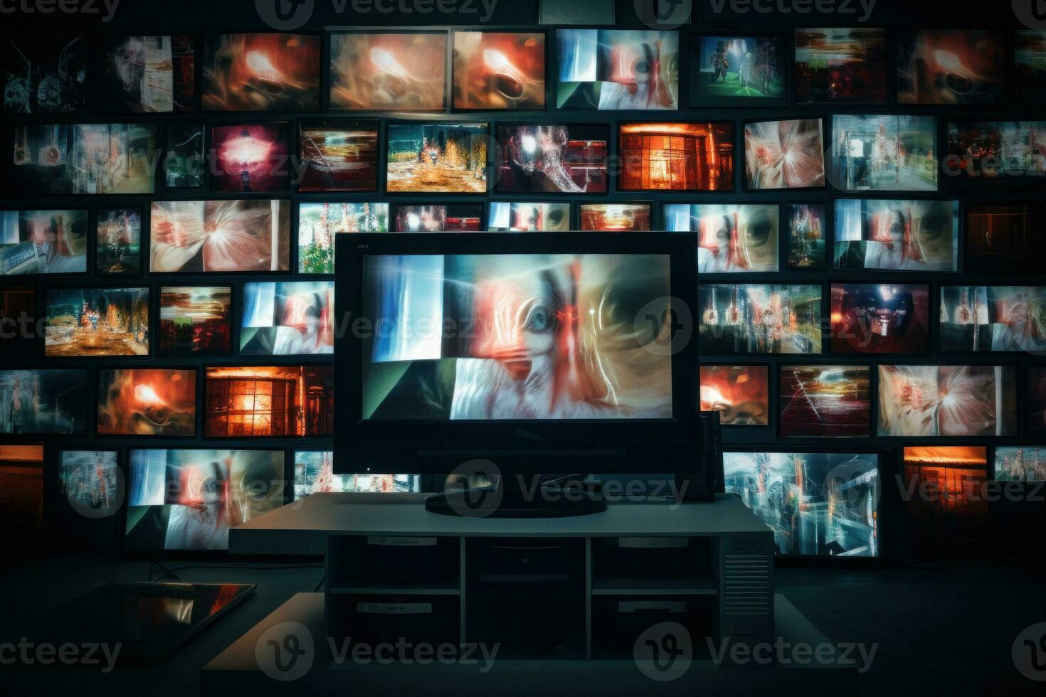 Many TV screens in room. Generative AI 34078393 Stock Photo at Vecteezy Many TV screens in room. Generative AI 34078393 Stock Photo at Vecteezy