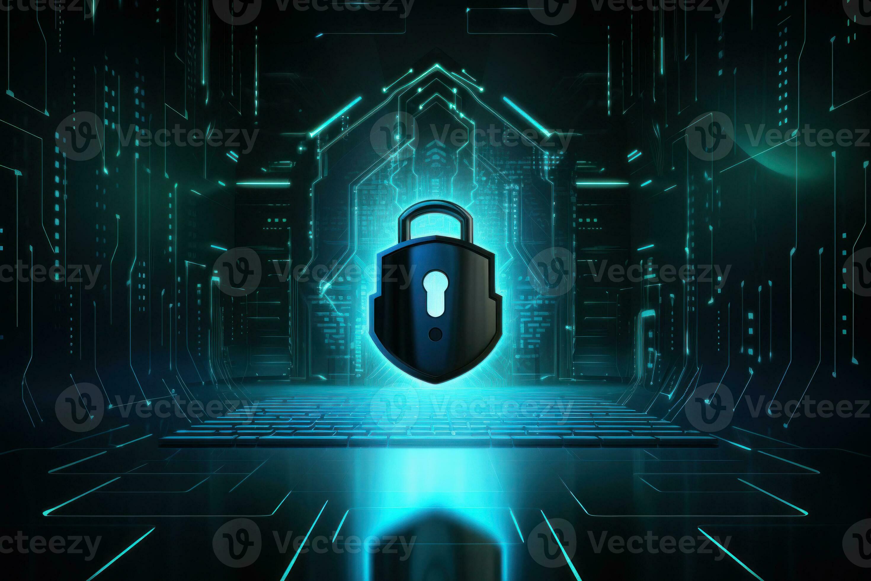 Laptop with digital padlock on screen. Generative AI 34078409 Stock ... Laptop with digital padlock on screen. Generative AI 34078409 Stock ...