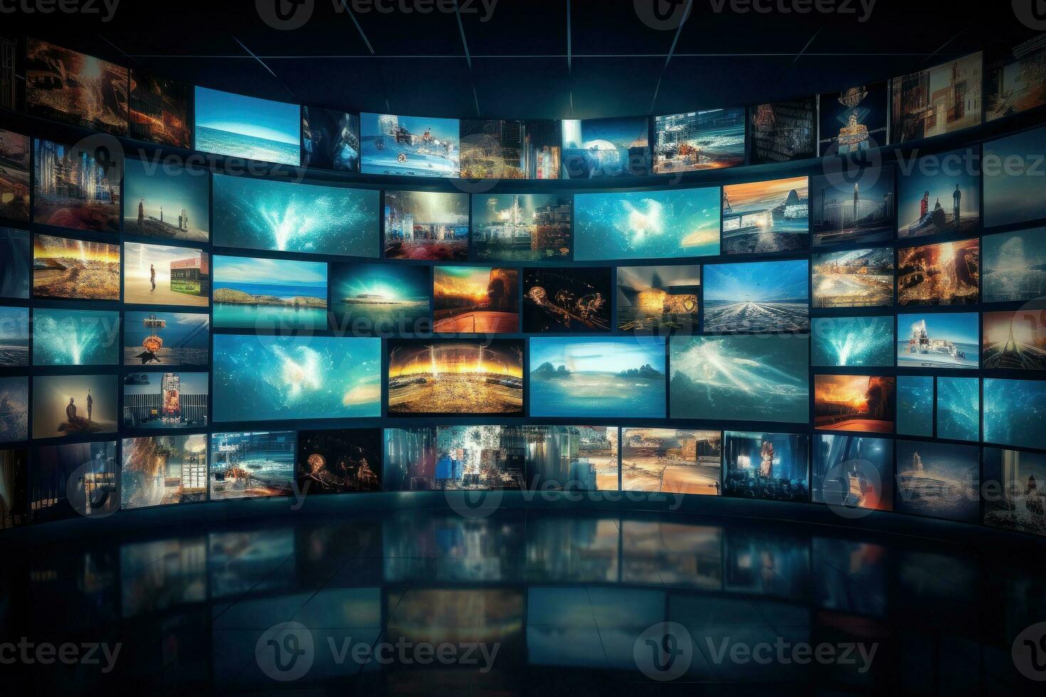 Many TV screens in room. Generative AI 34078640 Stock Photo at Vecteezy Many TV screens in room. Generative AI 34078640 Stock Photo at Vecteezy