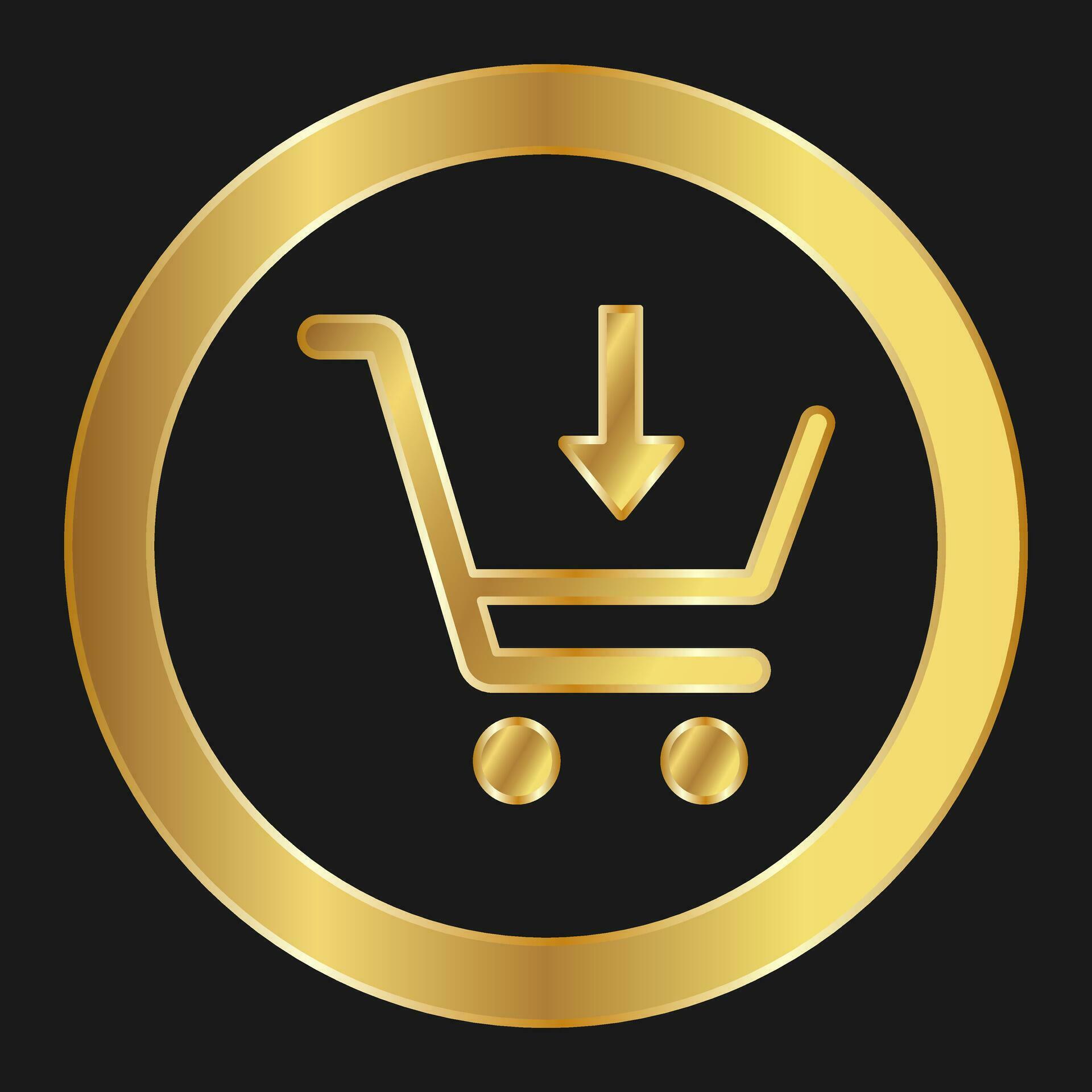 Shopping Cart Simple Isolated Gold Icon For Apps And Websites 34089814 Vector Art At Vecteezy