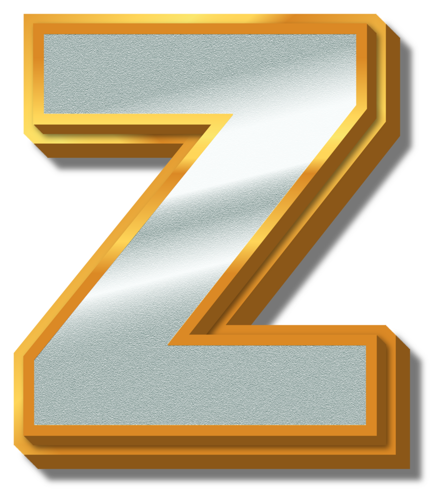 3D Elegant Gold Silver Alphabet Letter Z 34097660 PNG