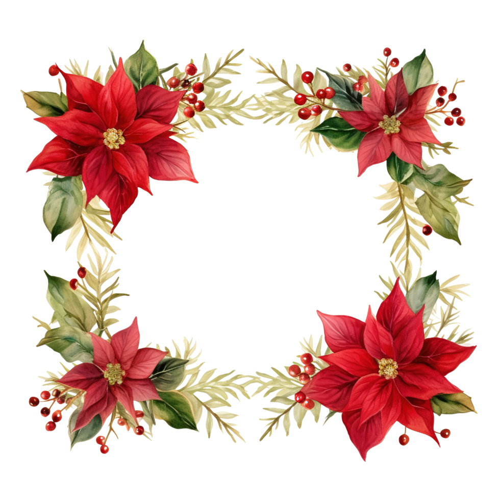 Frame For Christmas Event Watercolor Style Ai Generated 34097752 Png