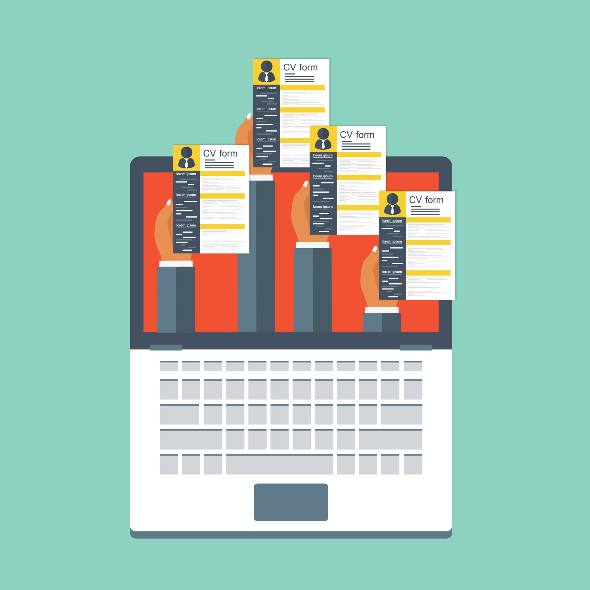 Hands holding CV papers. Human resources management concept, searching ... Hands holding CV papers. Human resources management concept, searching ...