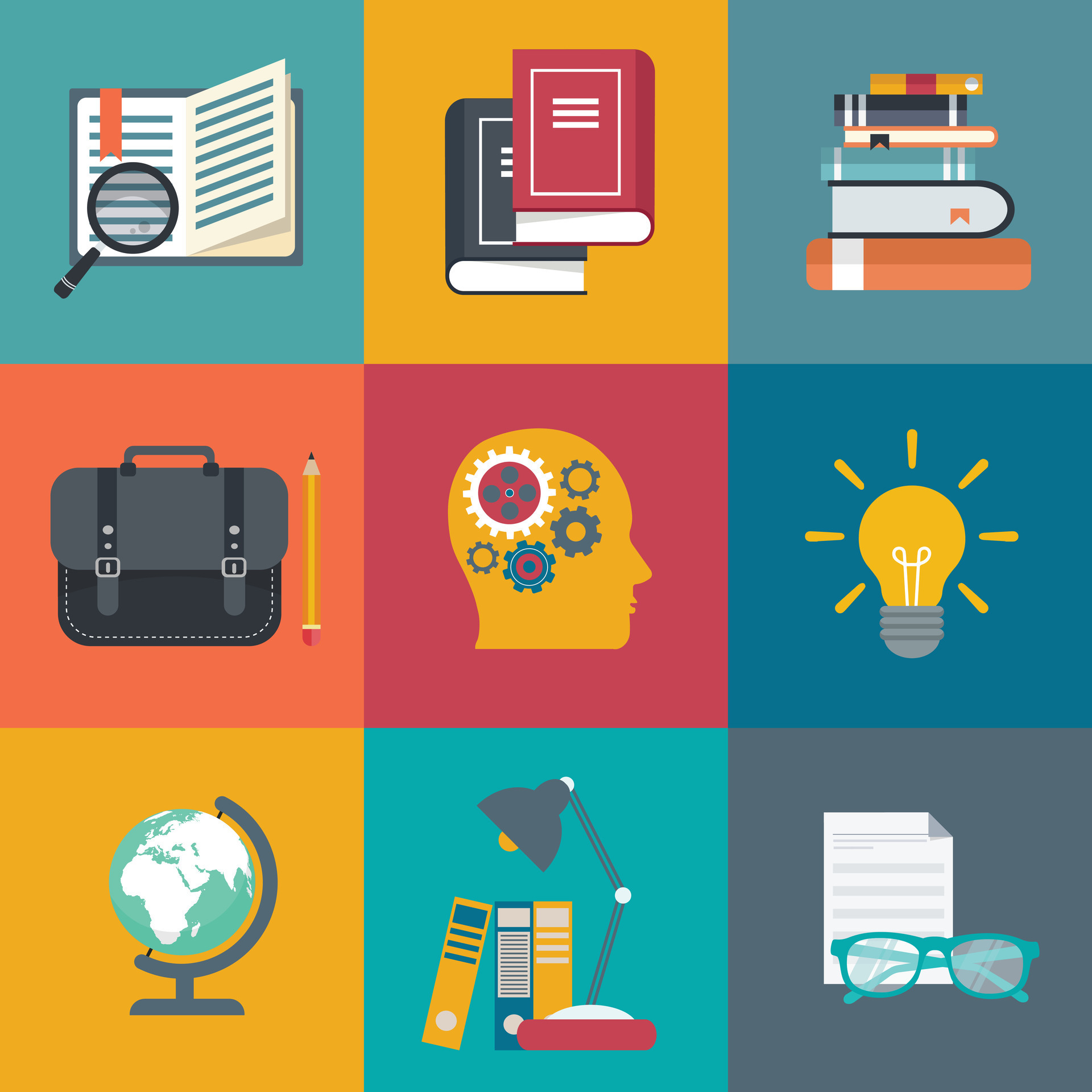 Education icon set. On line learning, tutorials, professional education ...