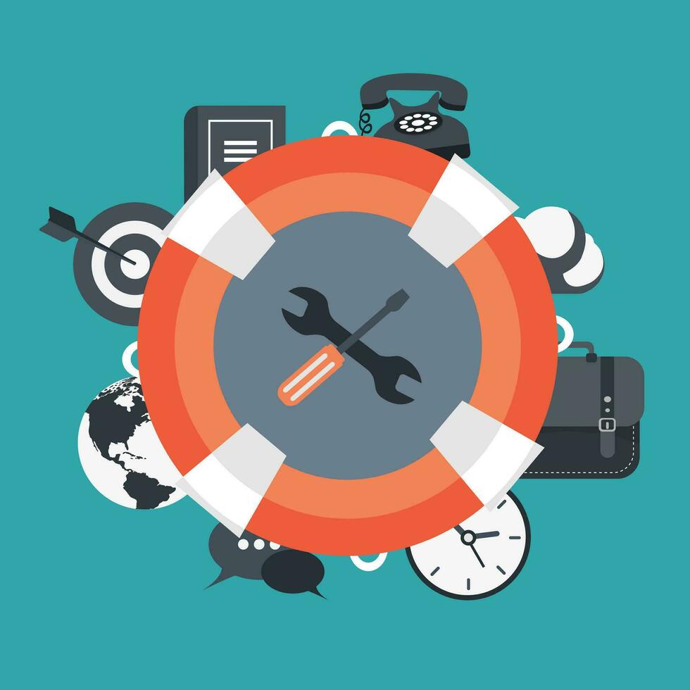 Web services background. Development and smart solutions concept. Flat ...