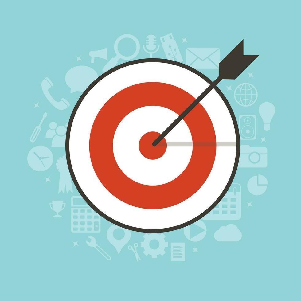 Goal Setting vector concept. Flat illustration of targeting and ...