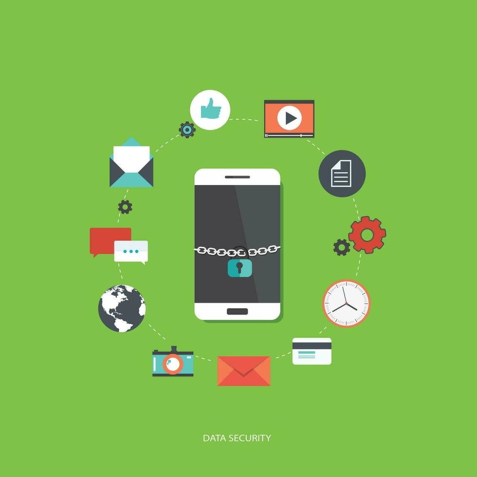 Data Security Concept Flat Vector Illustration 34099679 Vector Art At