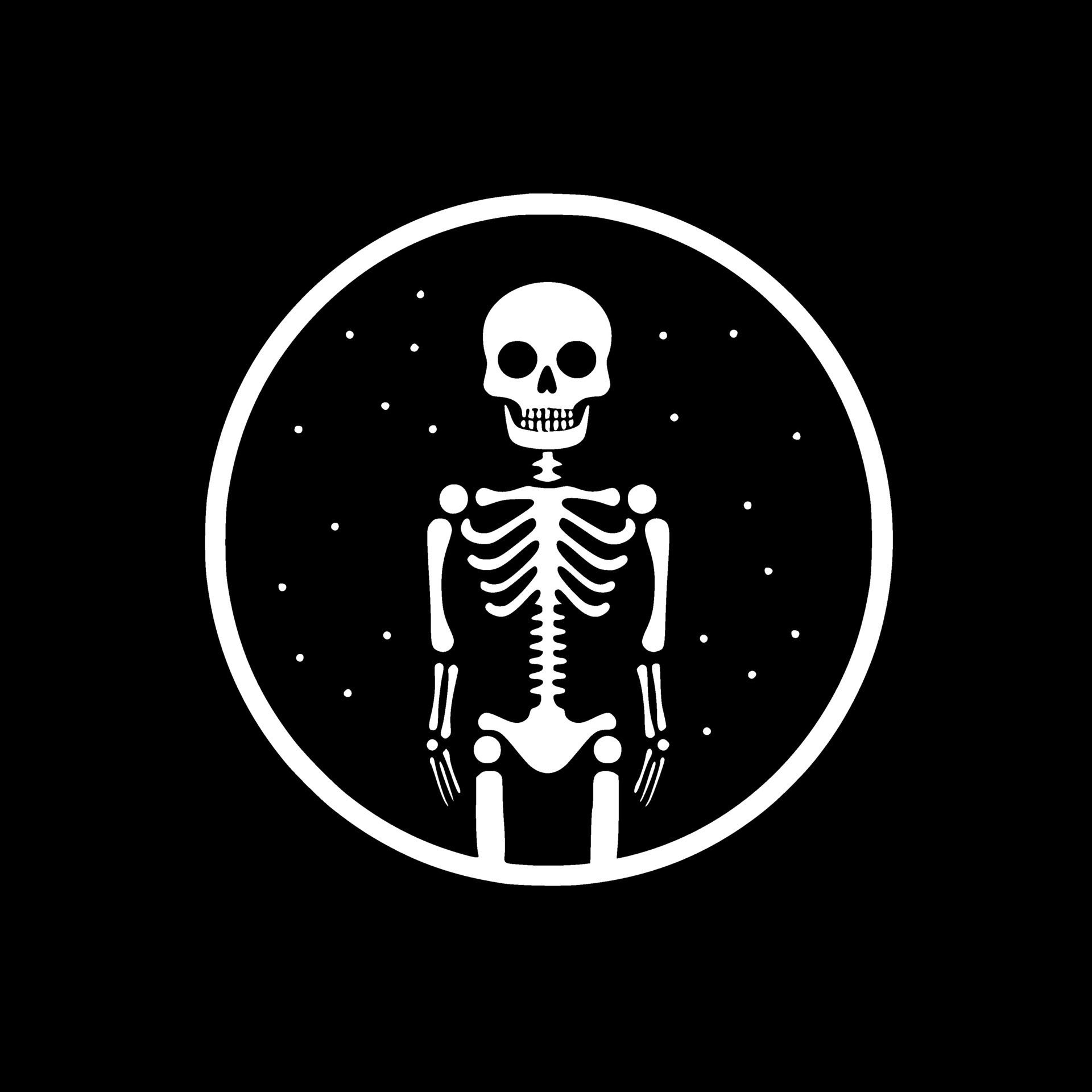 Skeleton, Black and White Vector illustration 34102154 Vector Art at ...