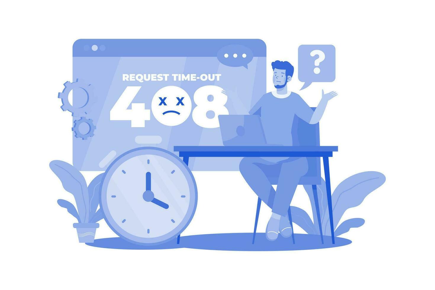 Request Timeout Illustration concept on a white background 34105384 ...