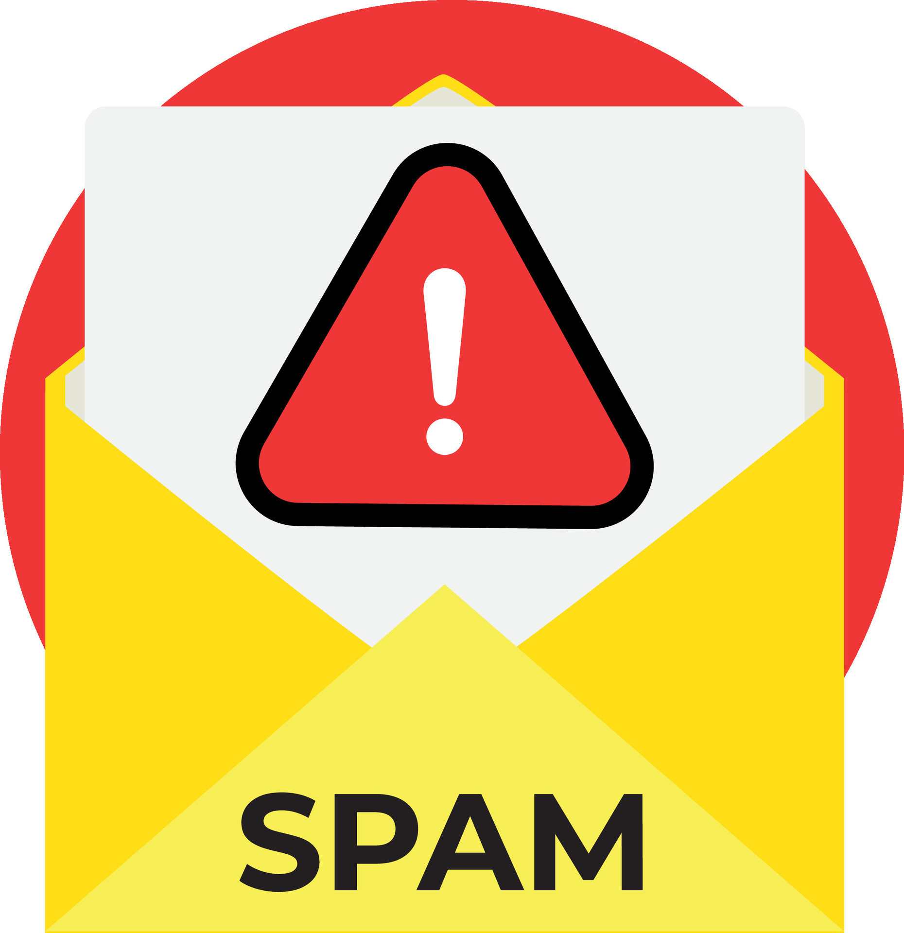 SPAM email vector icon. Advertising, phishing, distribution of malware through spam messages ...