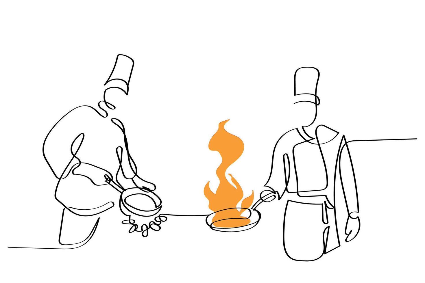 Line art cookery poster. Chef vector art. Culinary art. 34115329 Vector ...