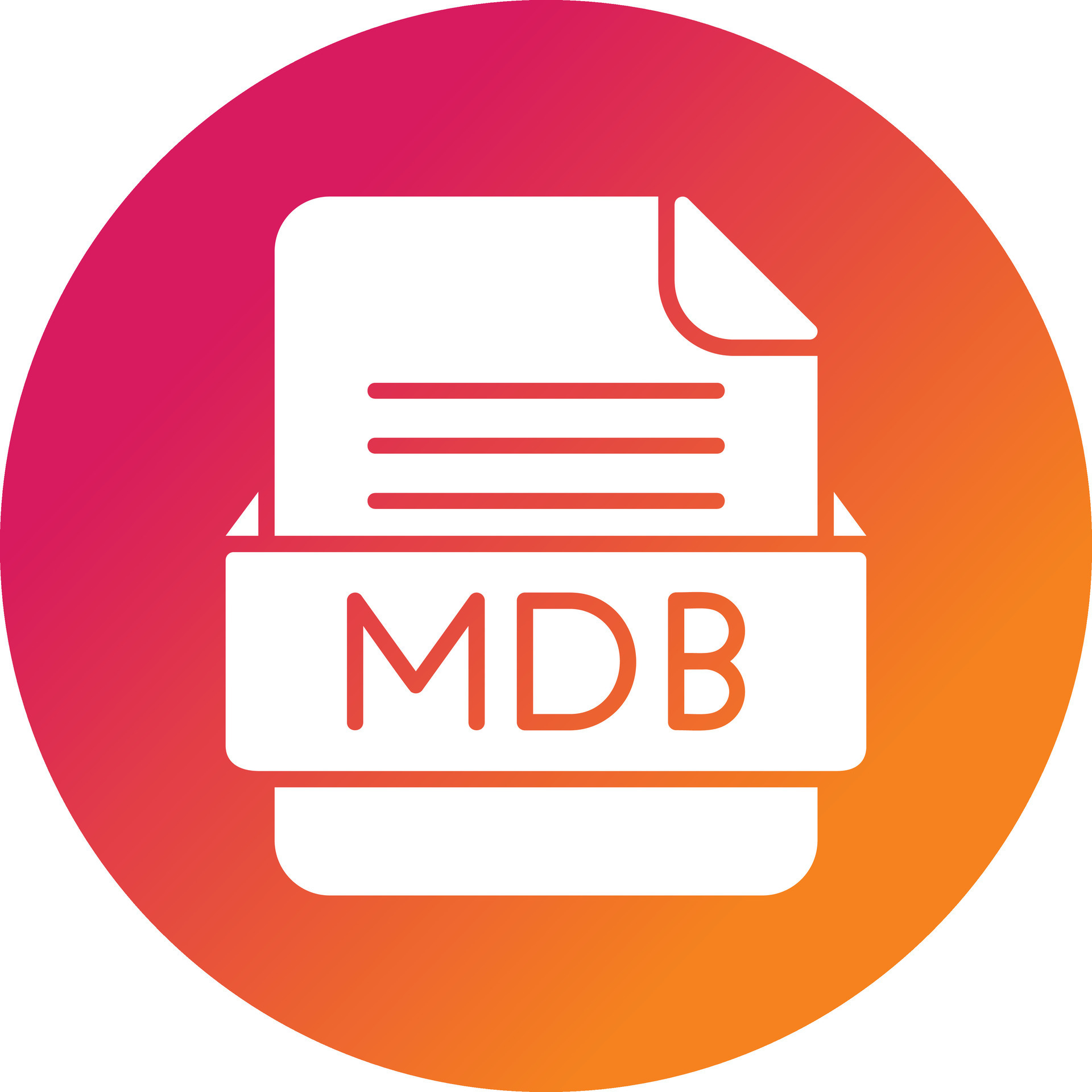 Mdb File Format Vector Icon 34117582 Vector Art At Vecteezy