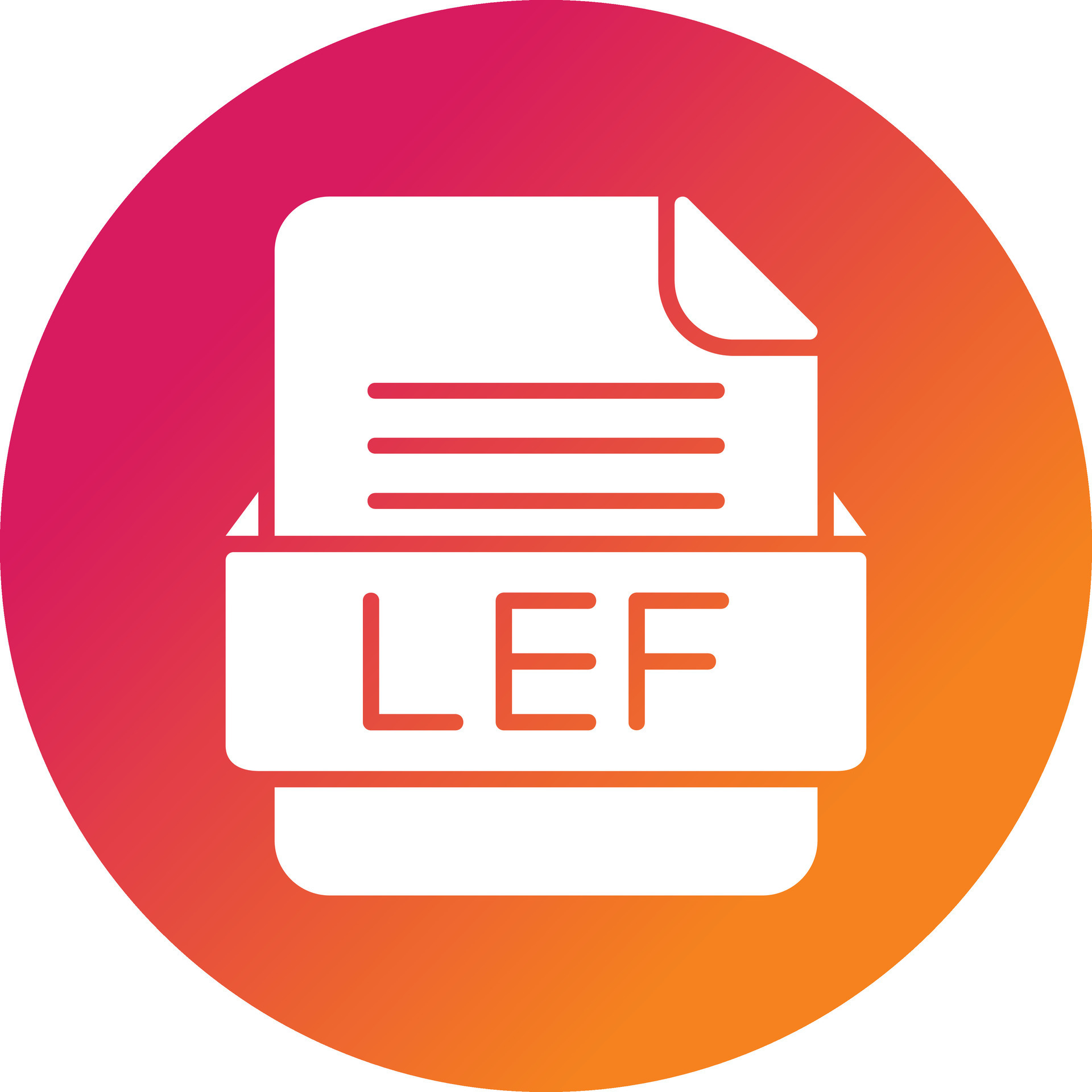 Lef File Format Vector Icon 34117763 Vector Art At Vecteezy