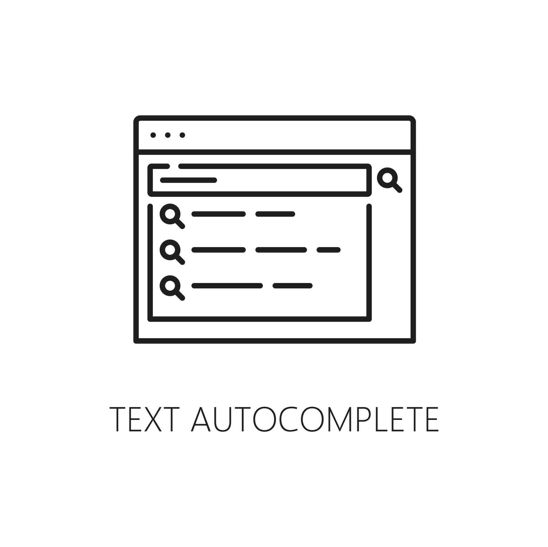 Text autocomplete. Serp icon. Search engine result 34118806 Vector Art ...