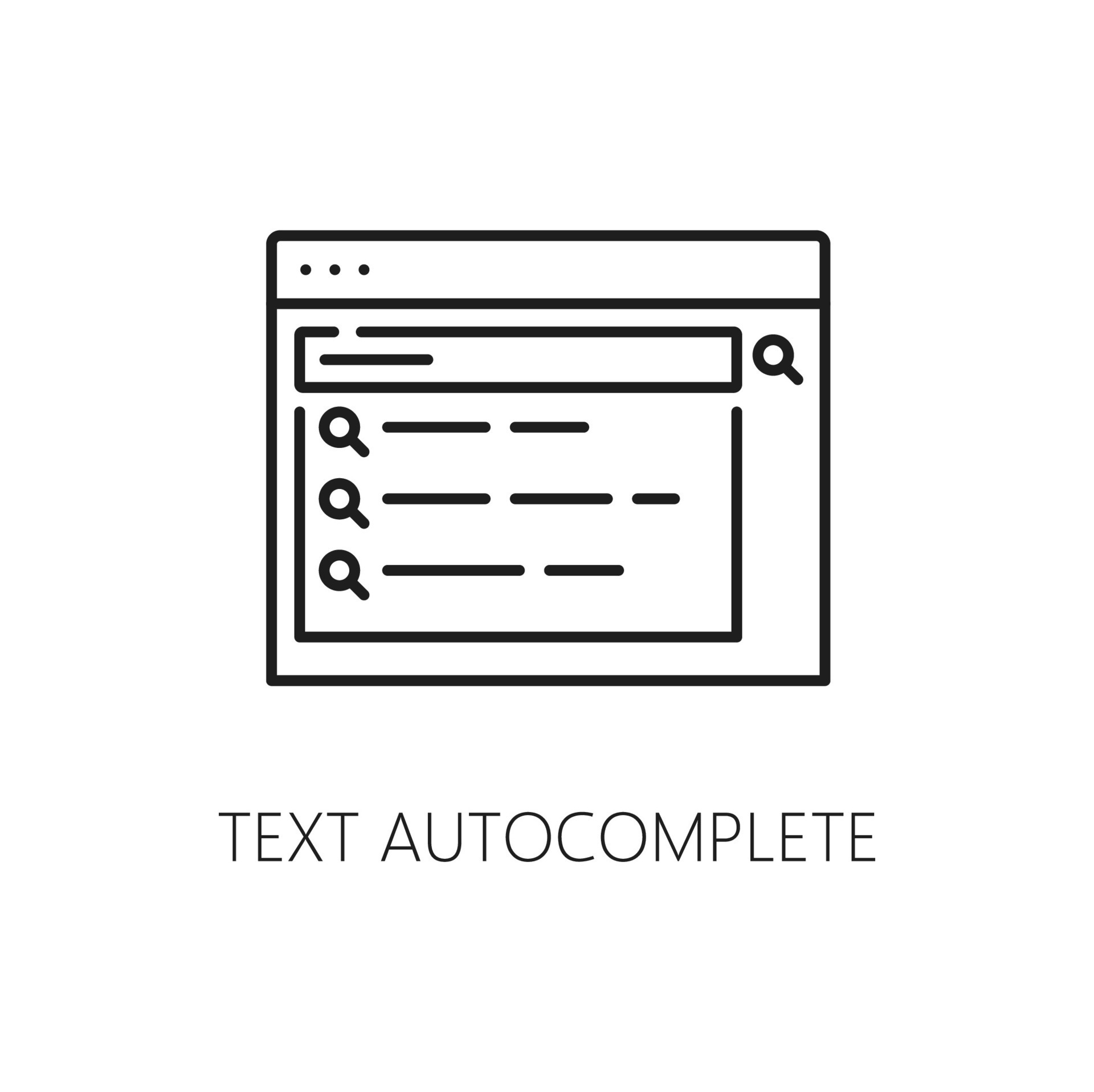 Text autocomplete. Serp icon. Search engine result 34118806 Vector Art at Vecteezy