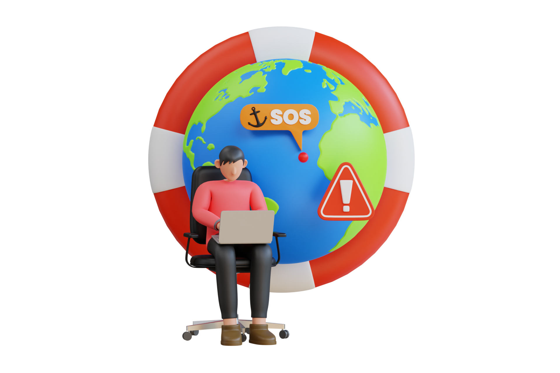 3d illustration of SOS emergency call via satellite. SOS emergency 3d illustration 34119353 PNG