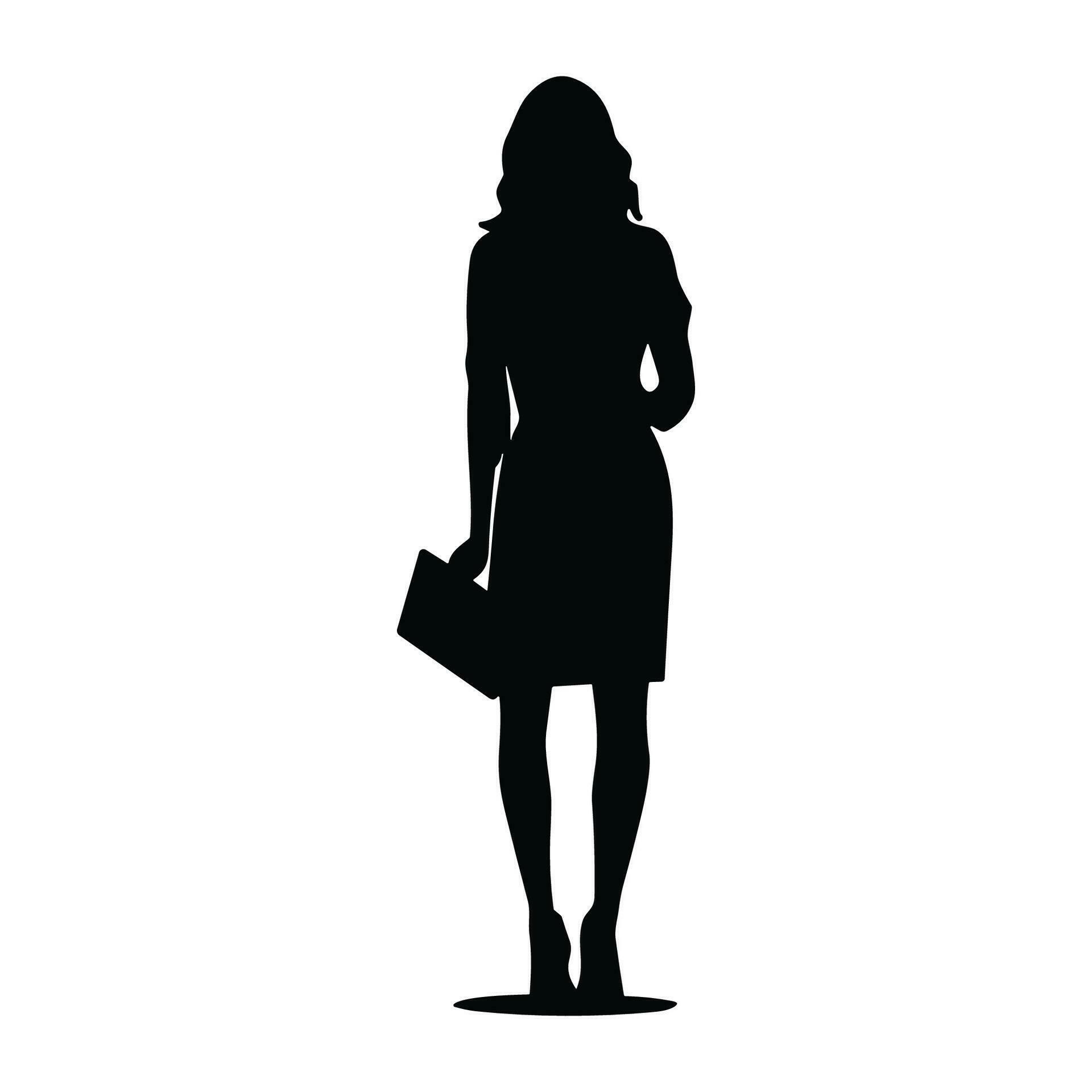A Business woman vector Silhouette, A Girl vector isolated on a white ...