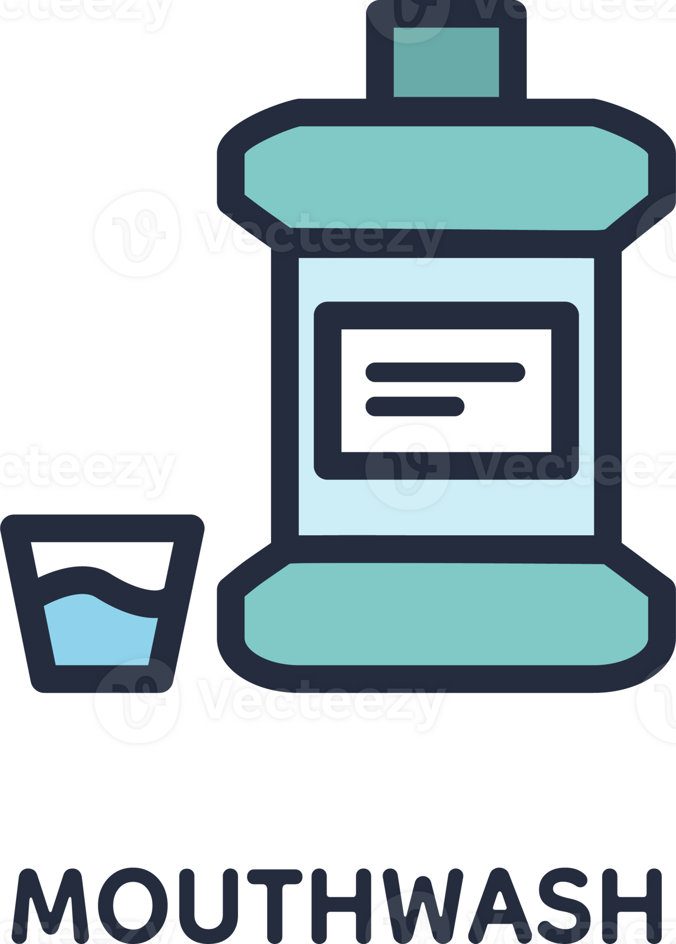 Mouthwash colored icon with glass. PNG, transparent. 34119578 PNG