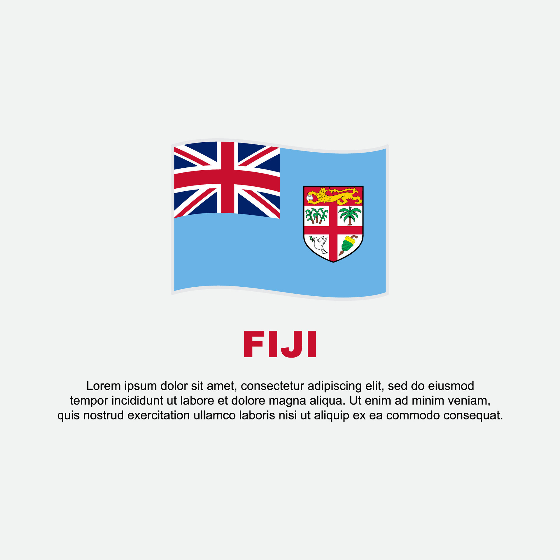 Fiji Flag Background Design Template. Fiji Independence Day Banner Social Media Post. Fiji ...