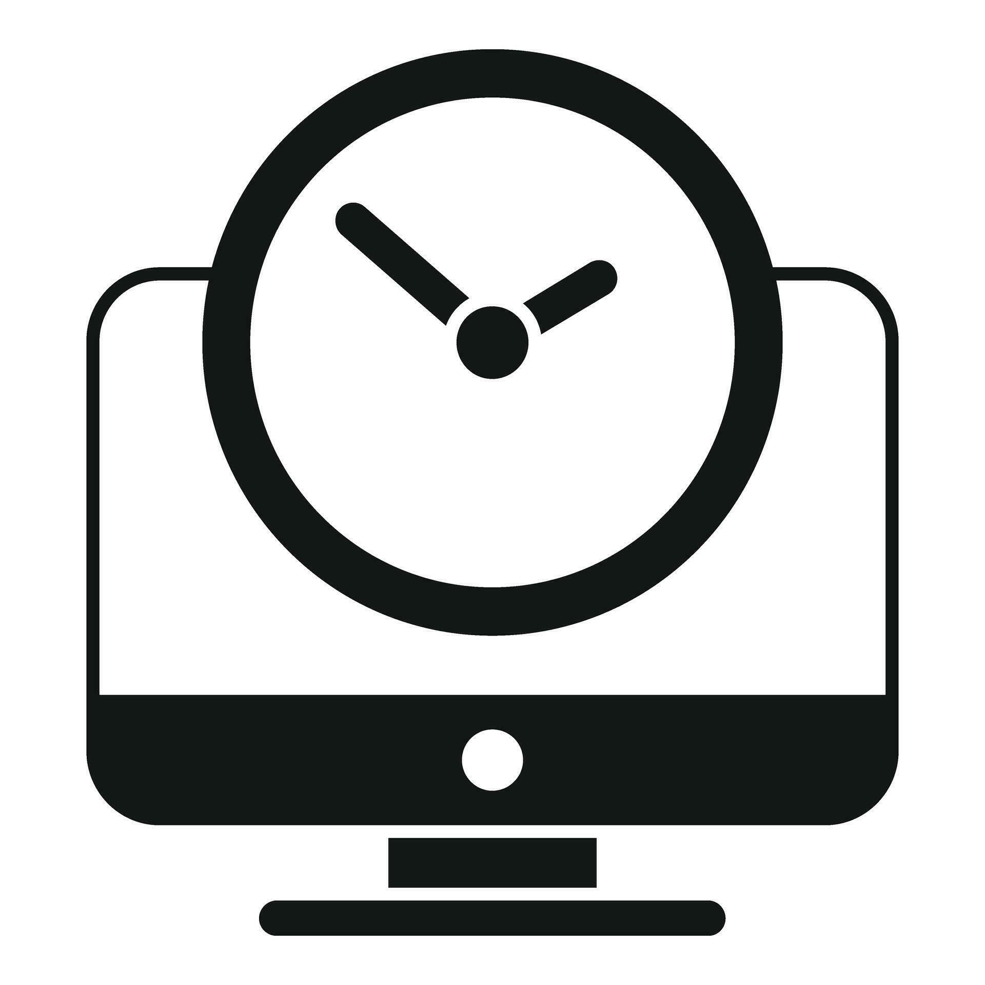 Work data time icon simple vector. Computer data 34121198 Vector Art at ...