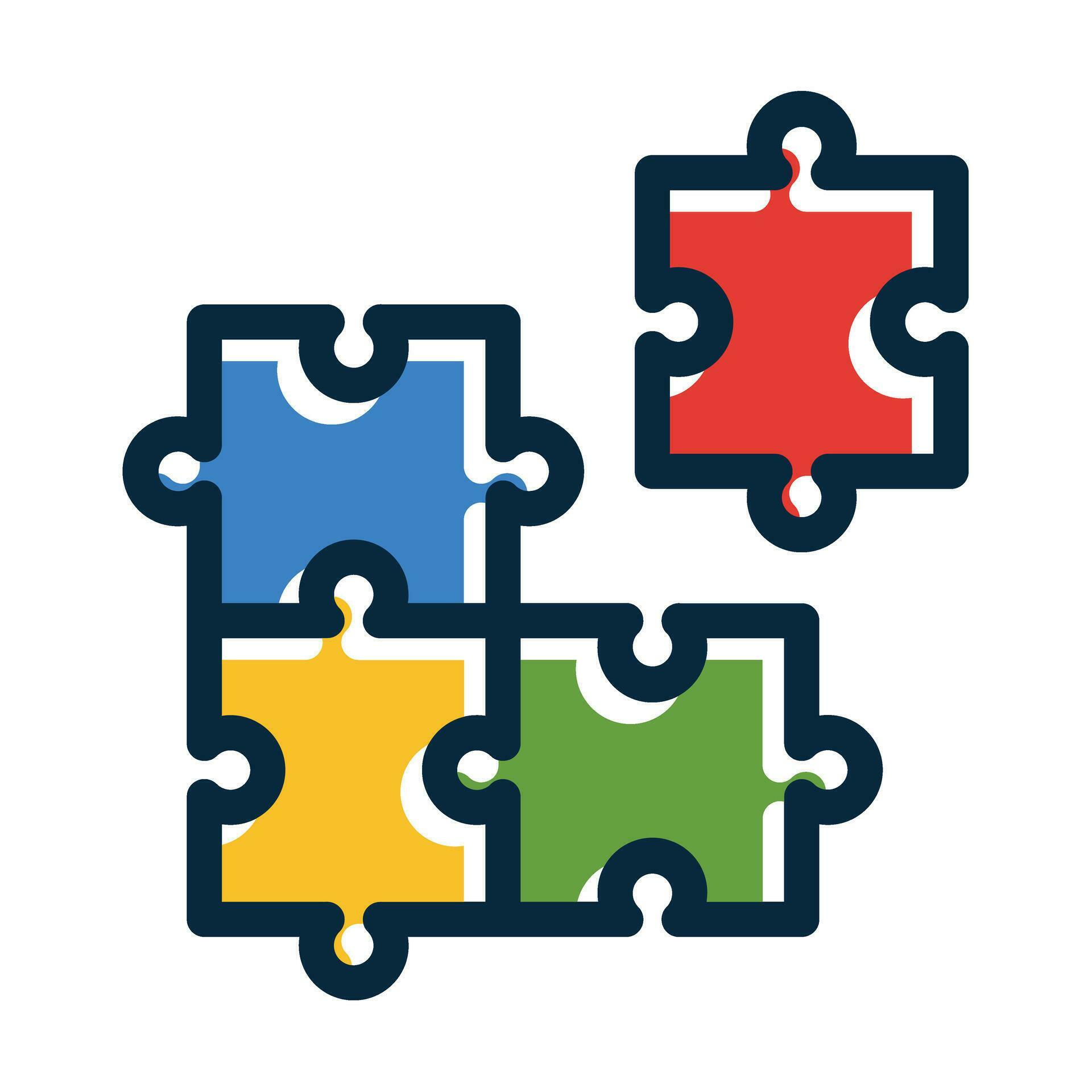 Puzzle Vector Thick Line Filled Dark Colors 34122098 Vector Art at Vecteezy