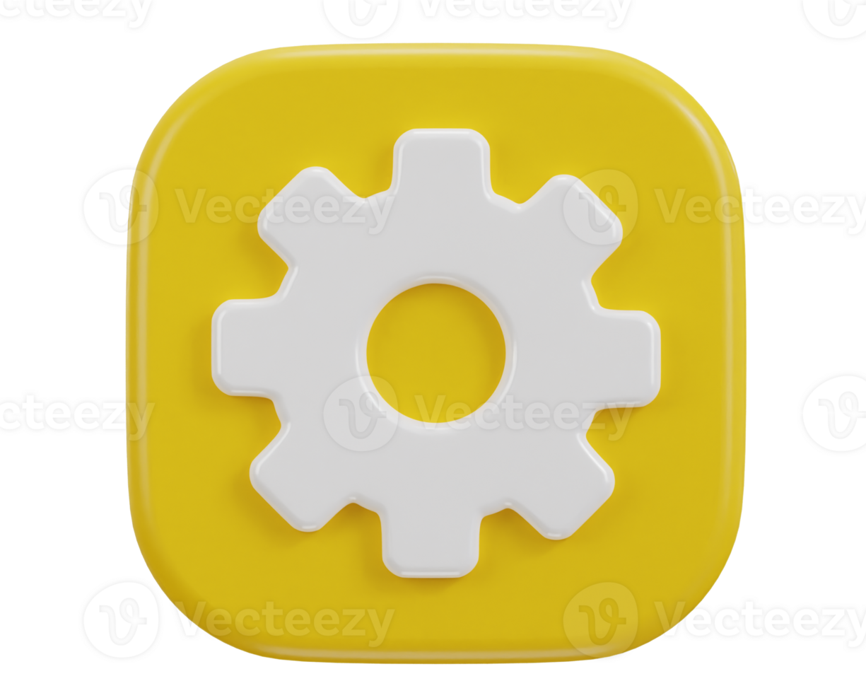 3d Cogwheel Gear Settings Icon Illustration 34132681 Png