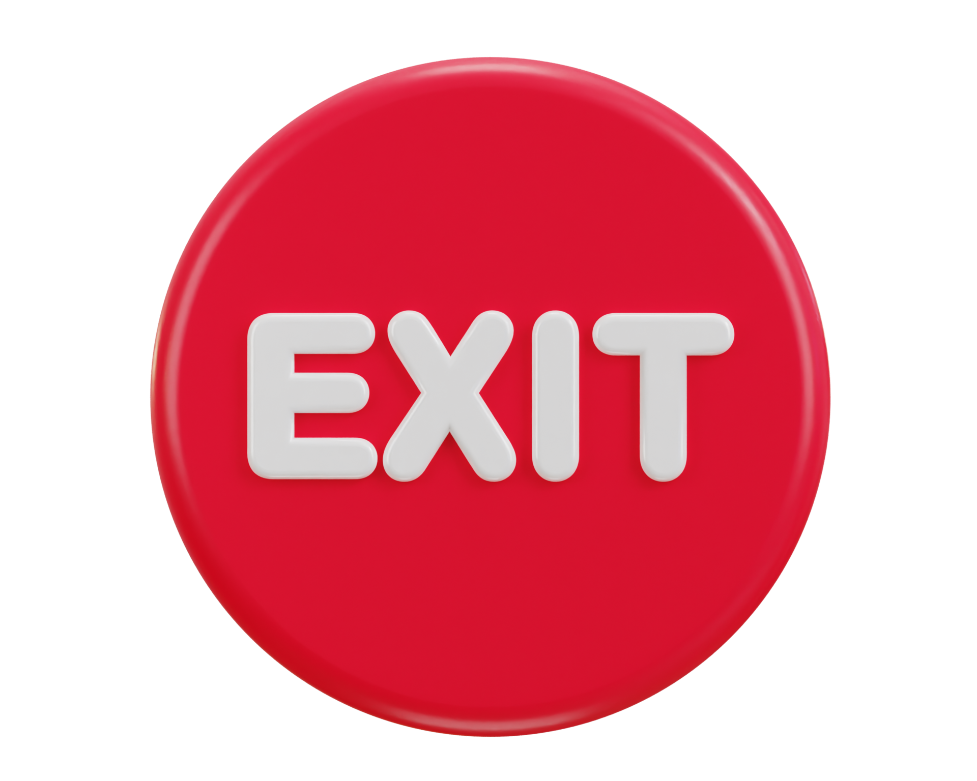 3d exit emergency button icon illustration 34132728 PNG