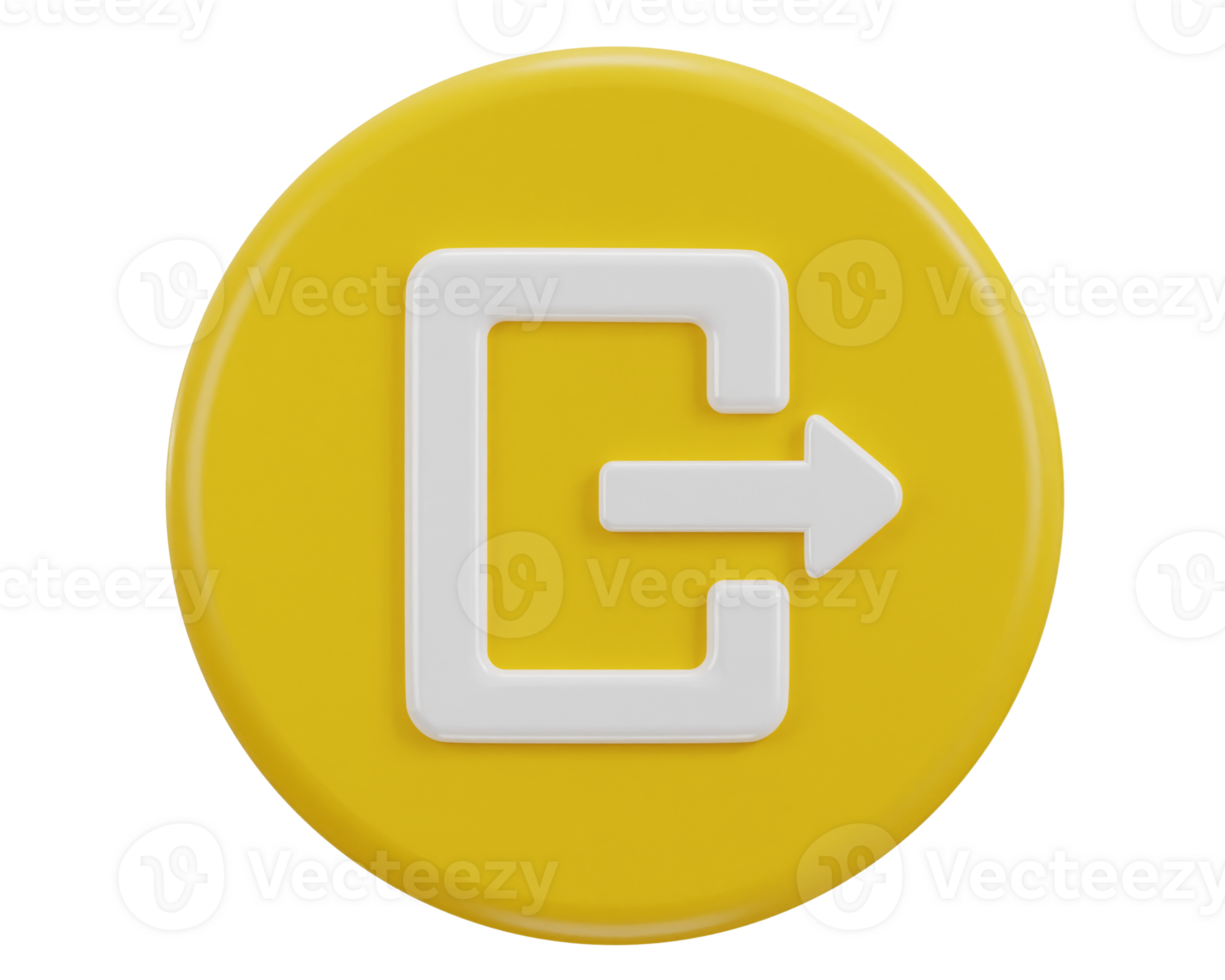 exit button emergency icon 3d rendering illustration 34132738 PNG