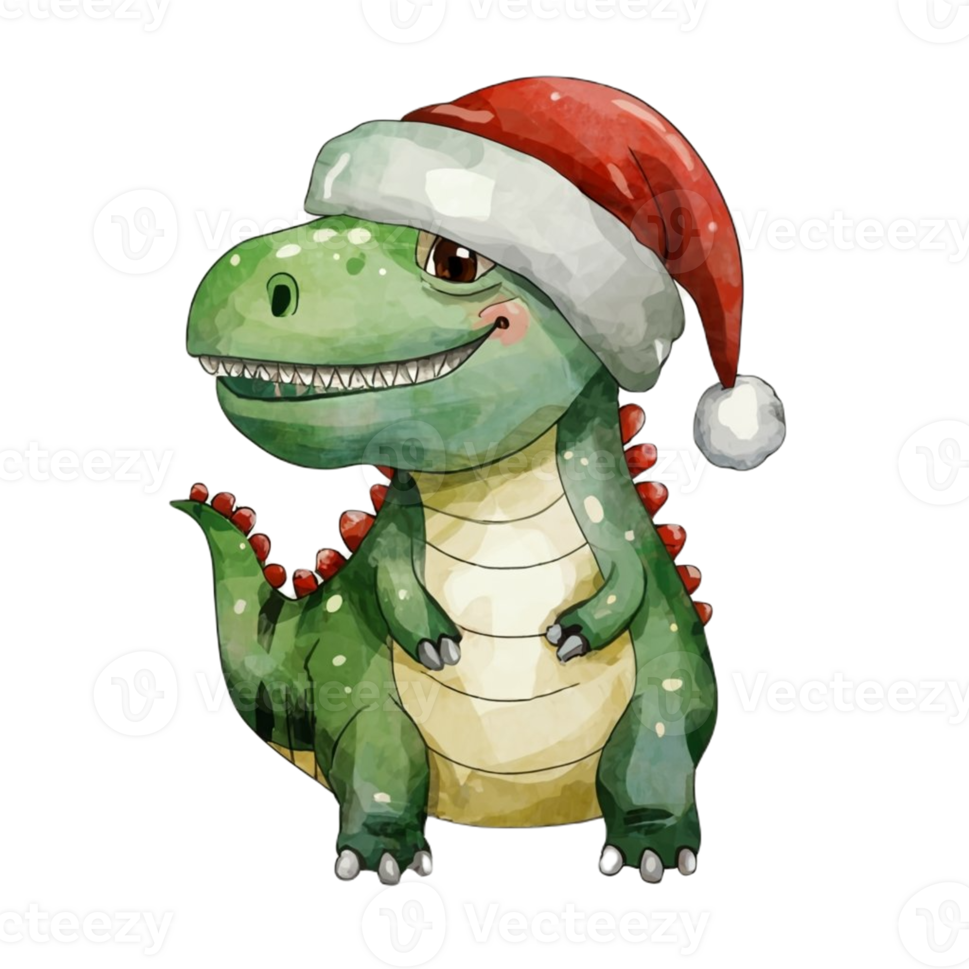 Dinosaur Wearing A Santa hat AI Generative 34138029 PNG