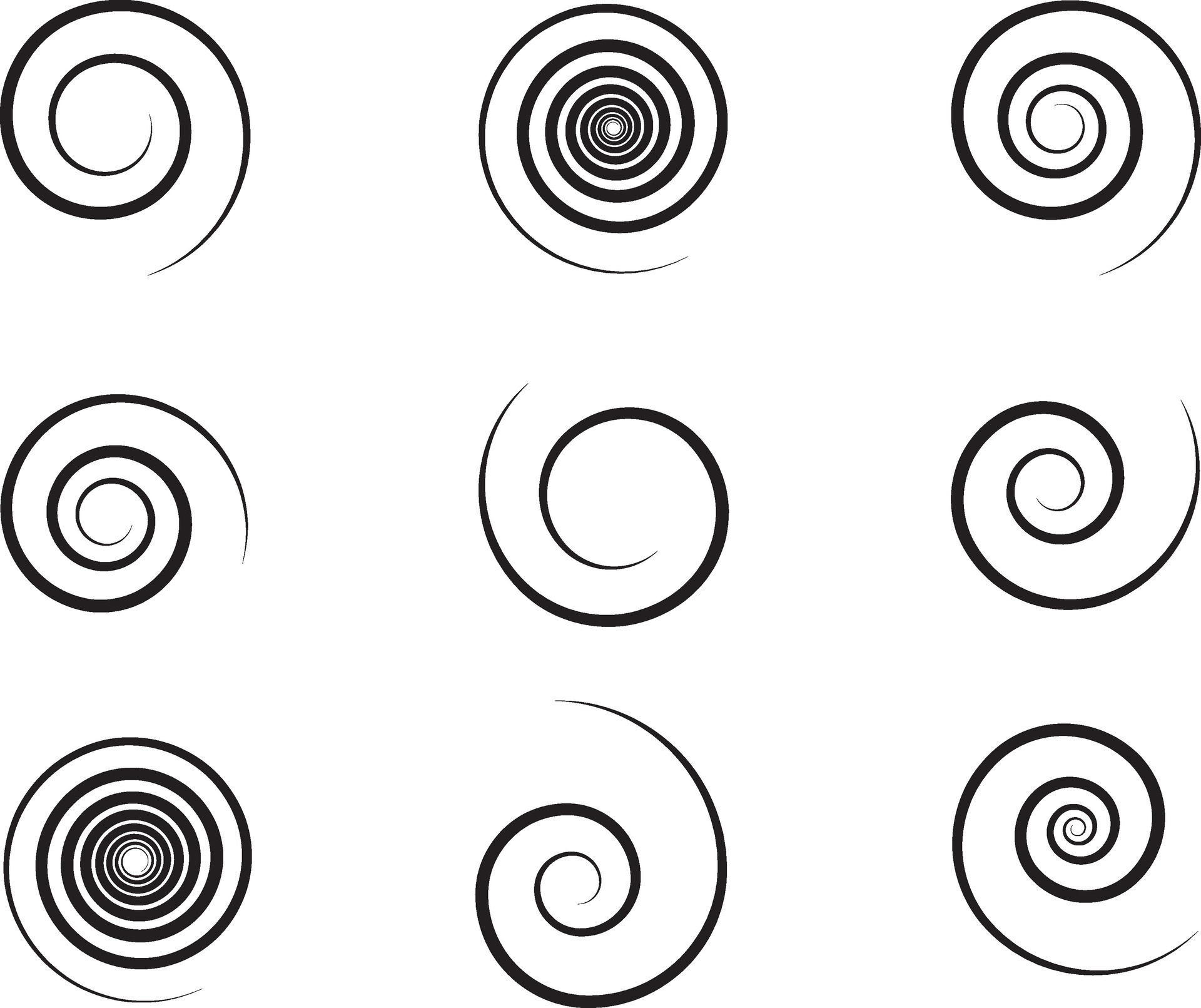 Spiral And Swirl Motion Twisting Circles Design Element Set Vector Illustration 34160761 Vector