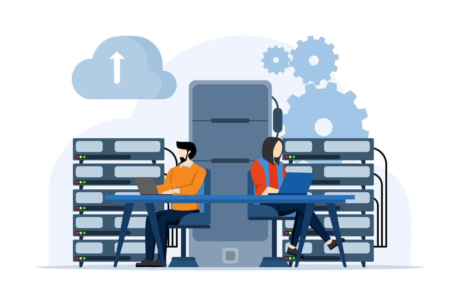 Concept Of Cloud Computing Data Center File Management Cloud Storage Web Hosting Service