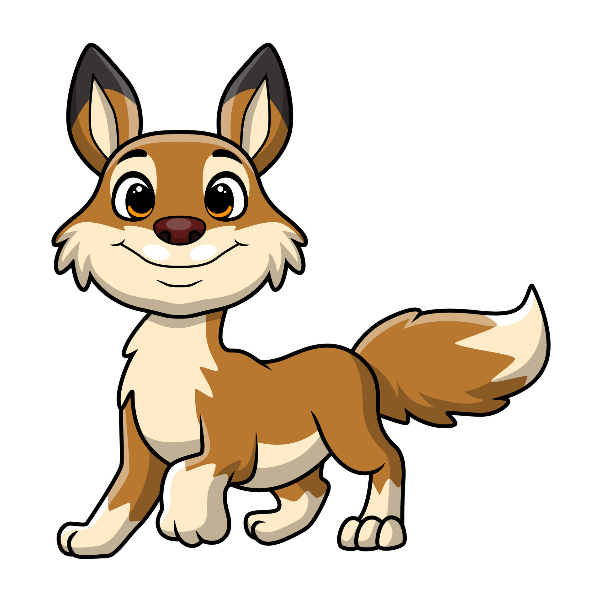 Linda Coyote Dibujos Animados En Blanco Antecedentes 34202276 Vector En Vecteezy