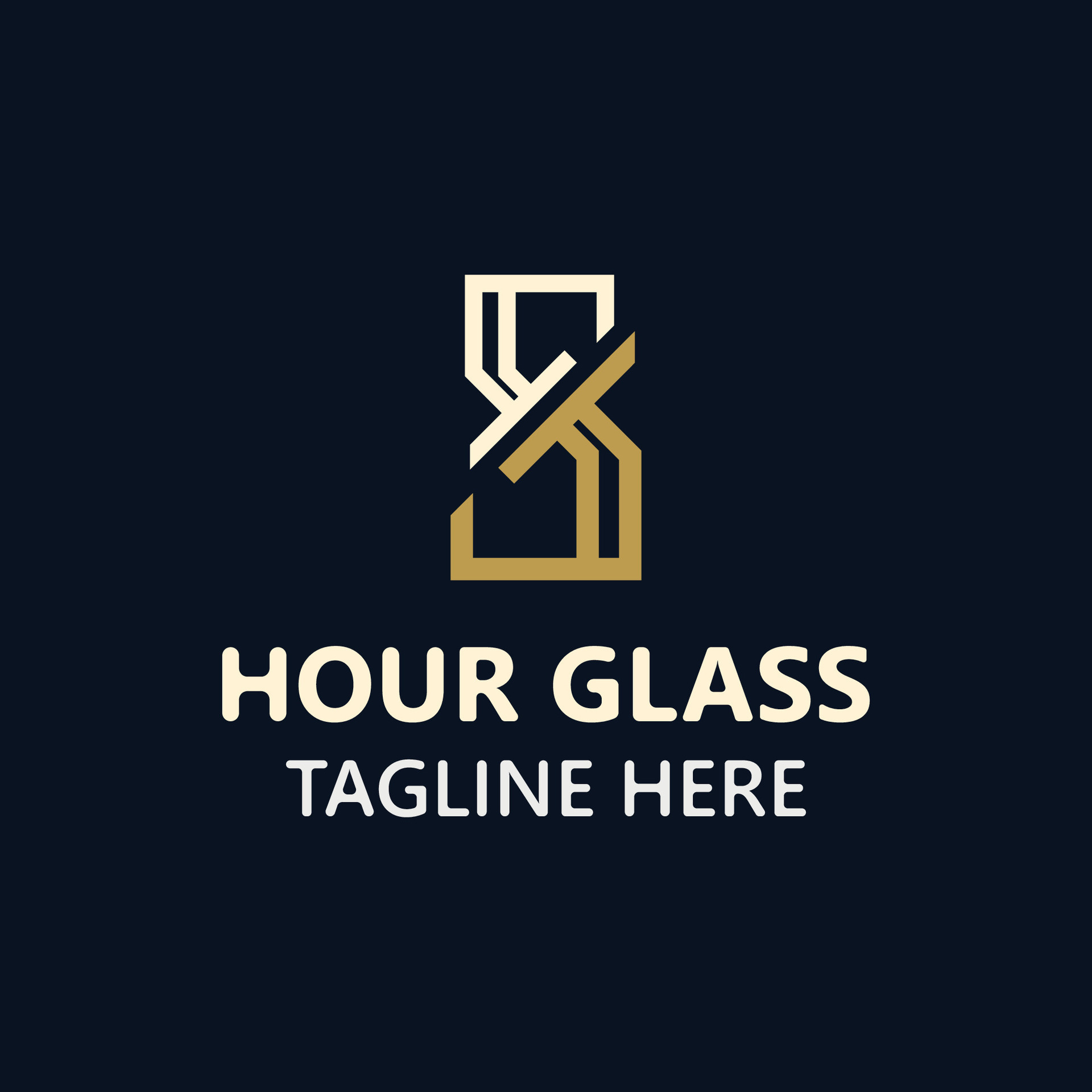 Hourglass Logo Ancient Vintage Style Object Design Template Flat Vector