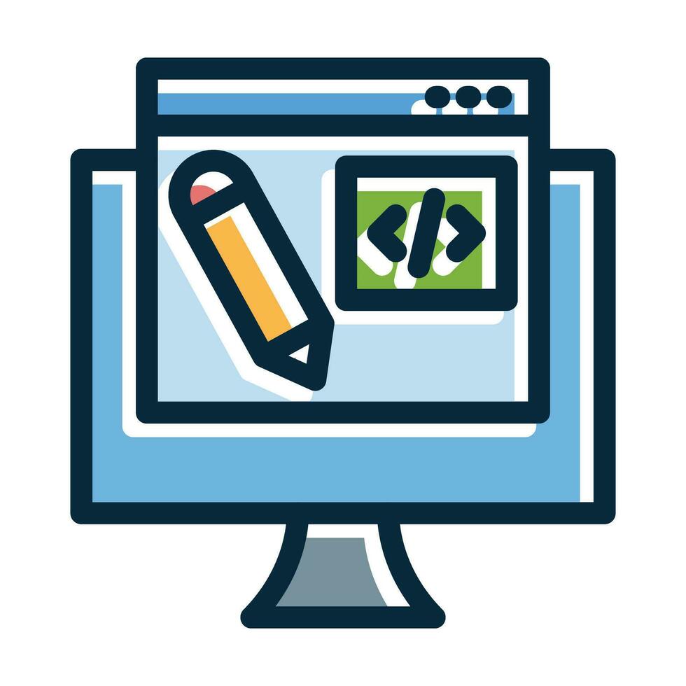 Web Design Vector Thick Line Filled Dark Colors 34202597 Vector Art at ...