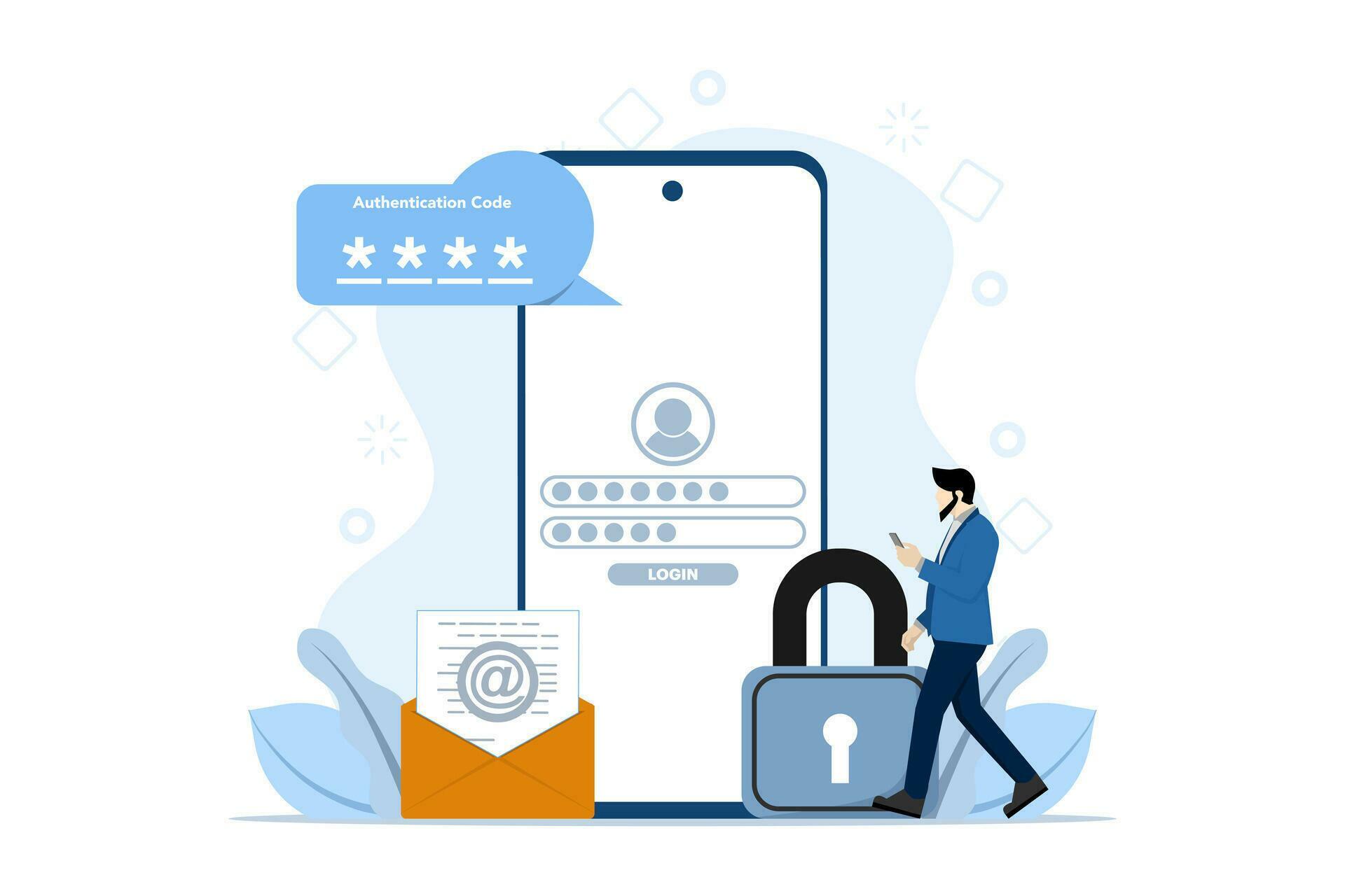 Two Step Verification Concept Otp Authentication Password One Time