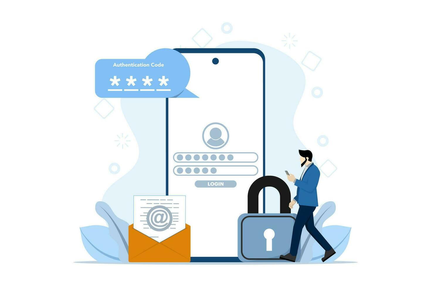 Two Step Verification Concept Otp Authentication Password One Time