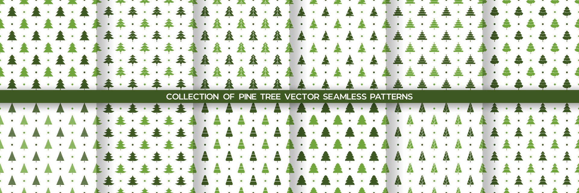 Collection of Pine Tree vector seamless pattern background. 34203502 ...