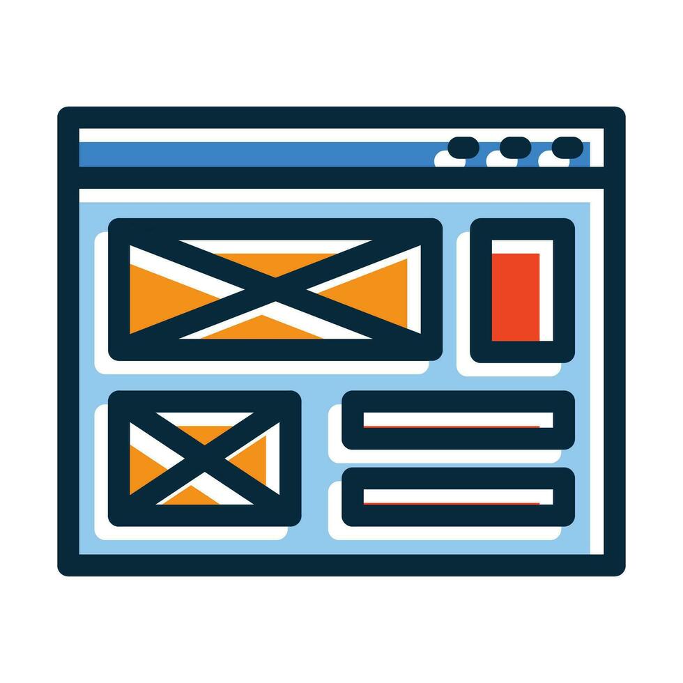 Wireframe Vector Thick Line Filled Dark Colors 34203924 Vector Art at ...