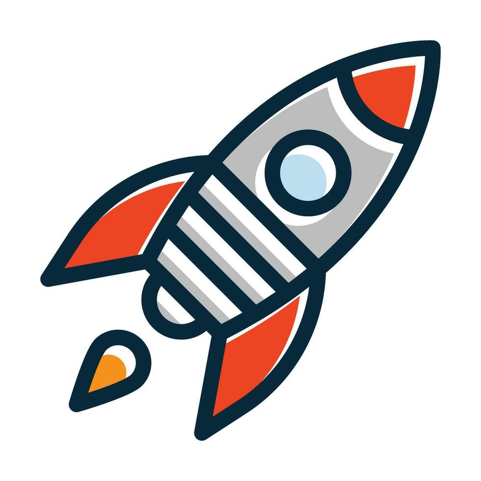 Spaceship Vector Thick Line Filled Dark Colors 34204005 Vector Art at ...