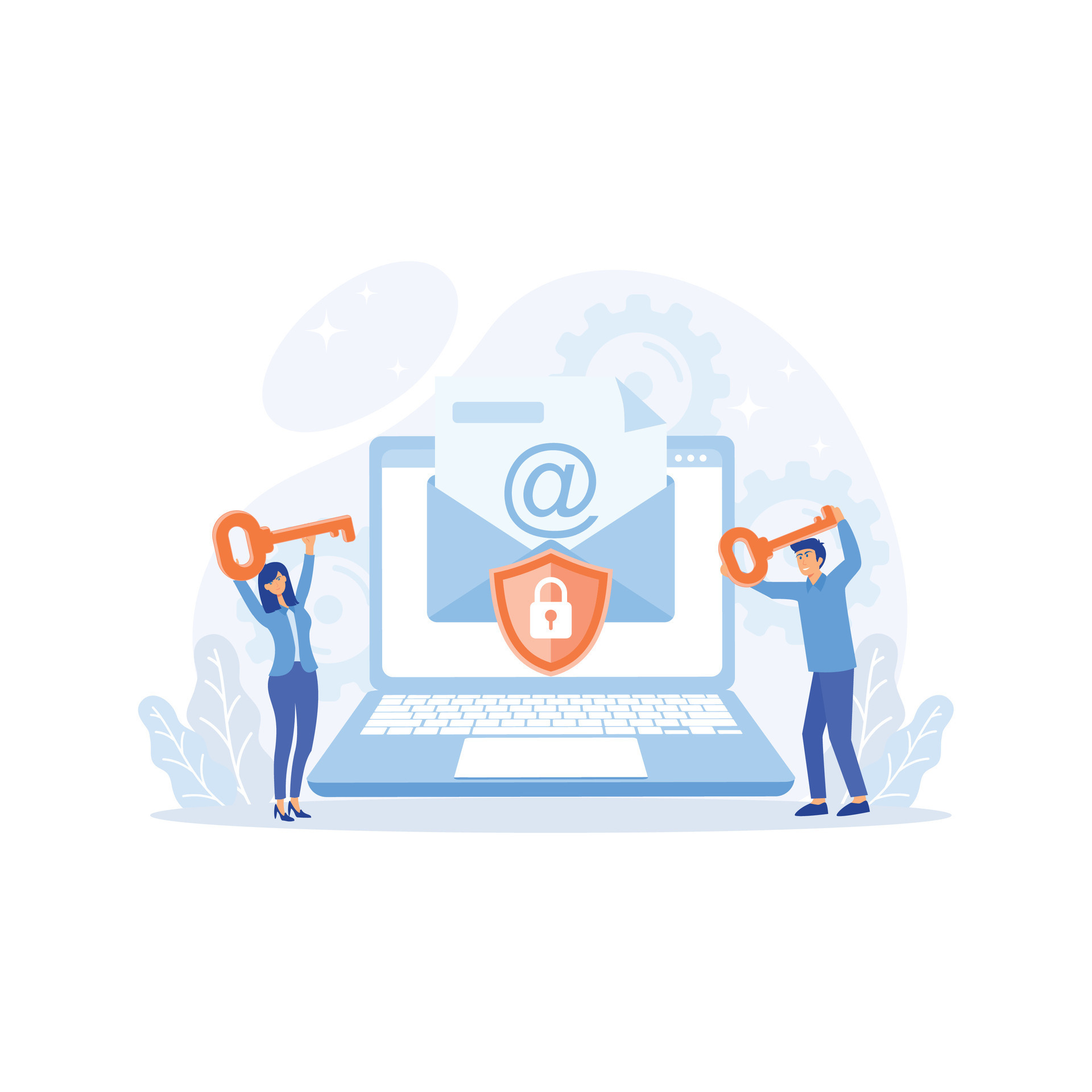 Email Encryption Protecting Computer Data Flat Vector Modern Illustration 34204743 Vector Art