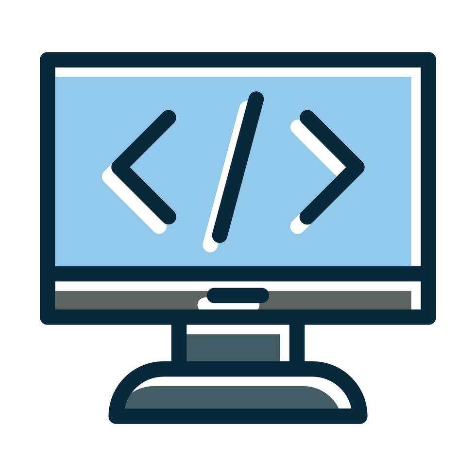 Programming Language Vector Thick Line Filled Dark Colors 34205788 ...