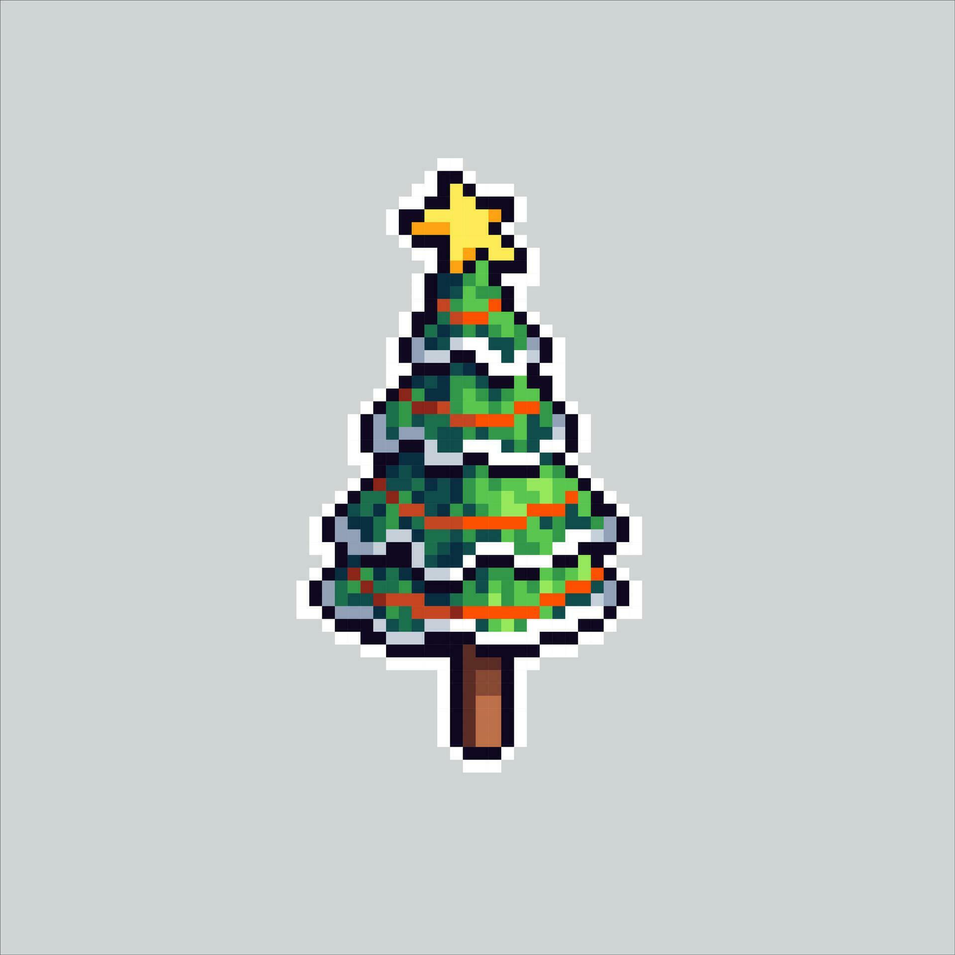 Pixel art illustration Christmas Tree. Pixelated Christmas Tree. Spruce christmas tree pixelated ...