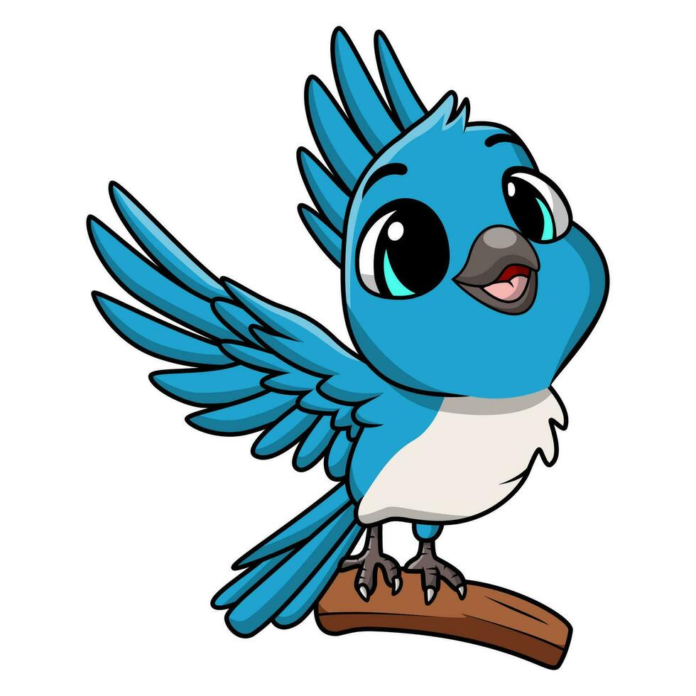 Cute Blue Jay Cartoon On White Background 34210375 Vector Art At Vecteezy