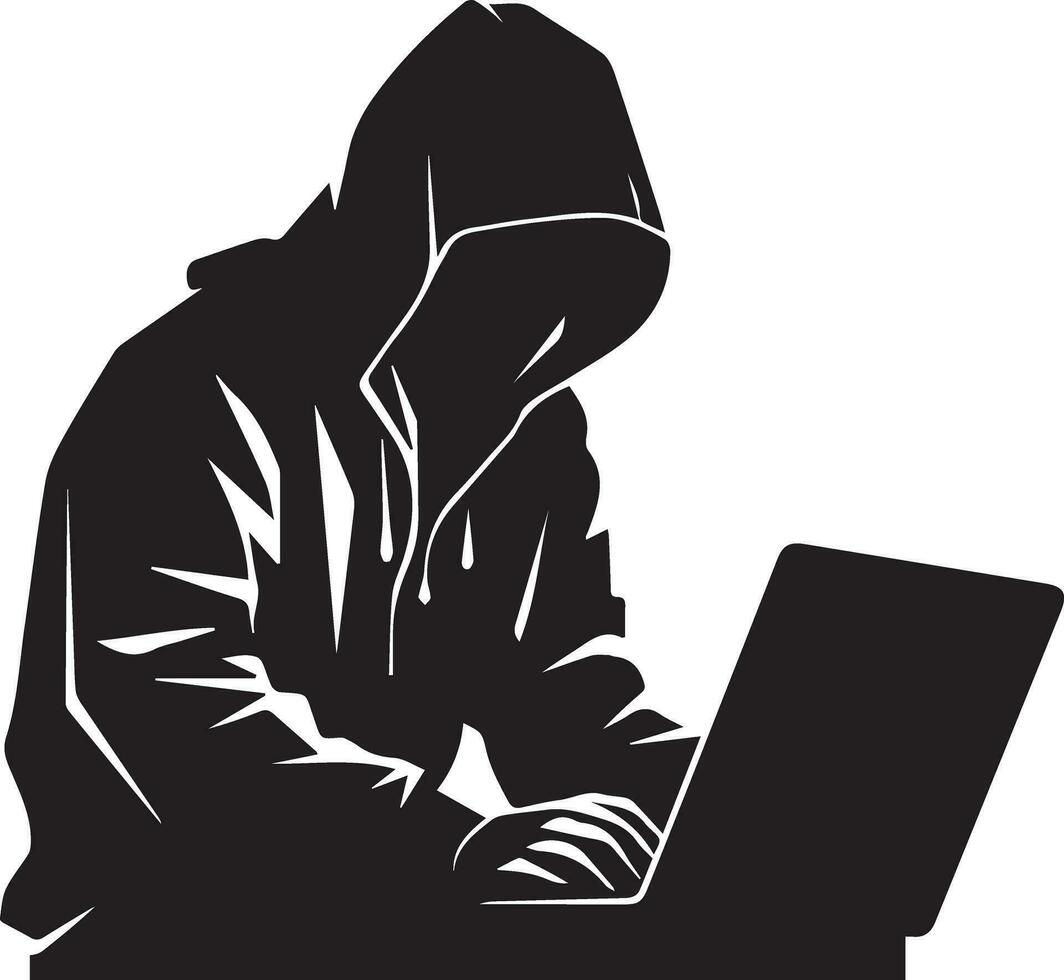 Hacker Vector Silhouette Illustration 12 34212561 Vector Art At Vecteezy
