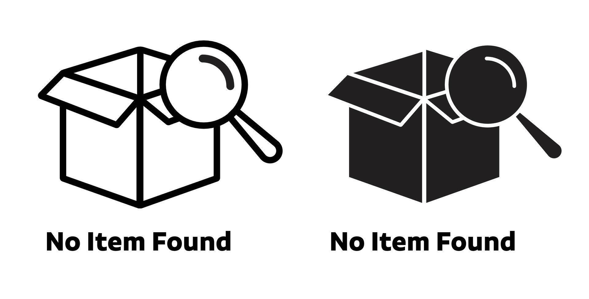 No item found icon. Item search response symbol. Something wrong error icon 34213436 Vector Art ...