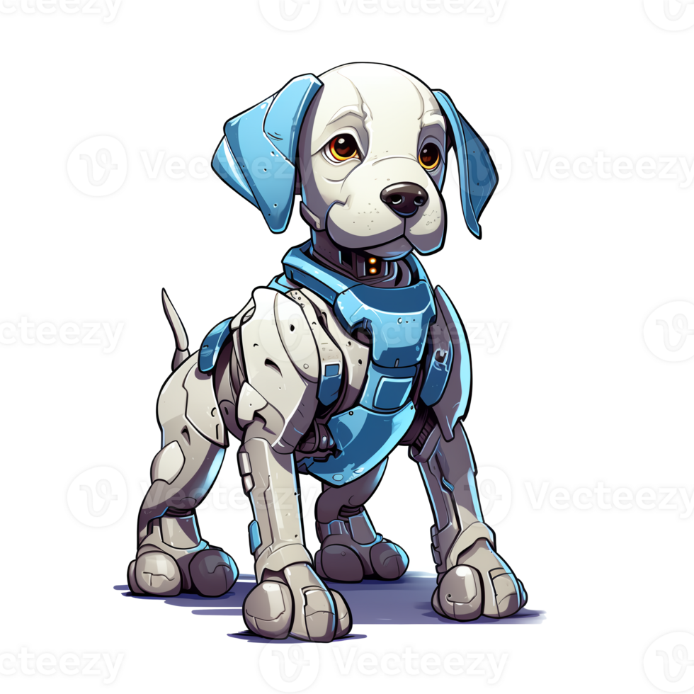 Dessin Animé Chien Robots T Shirt Autocollant Marrant Cyborg Ai Généré 34216776 Png