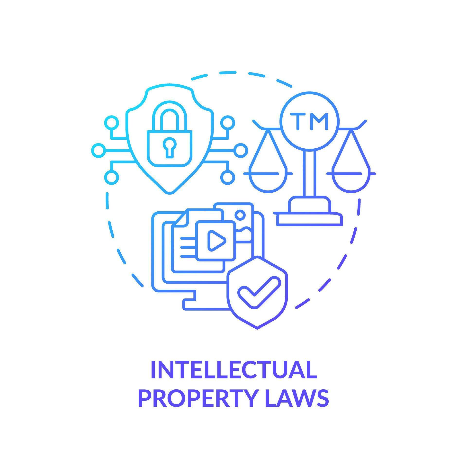 2D gradient intellectual property laws icon, simple isolated vector ... 2D gradient intellectual property laws icon, simple isolated vector ...