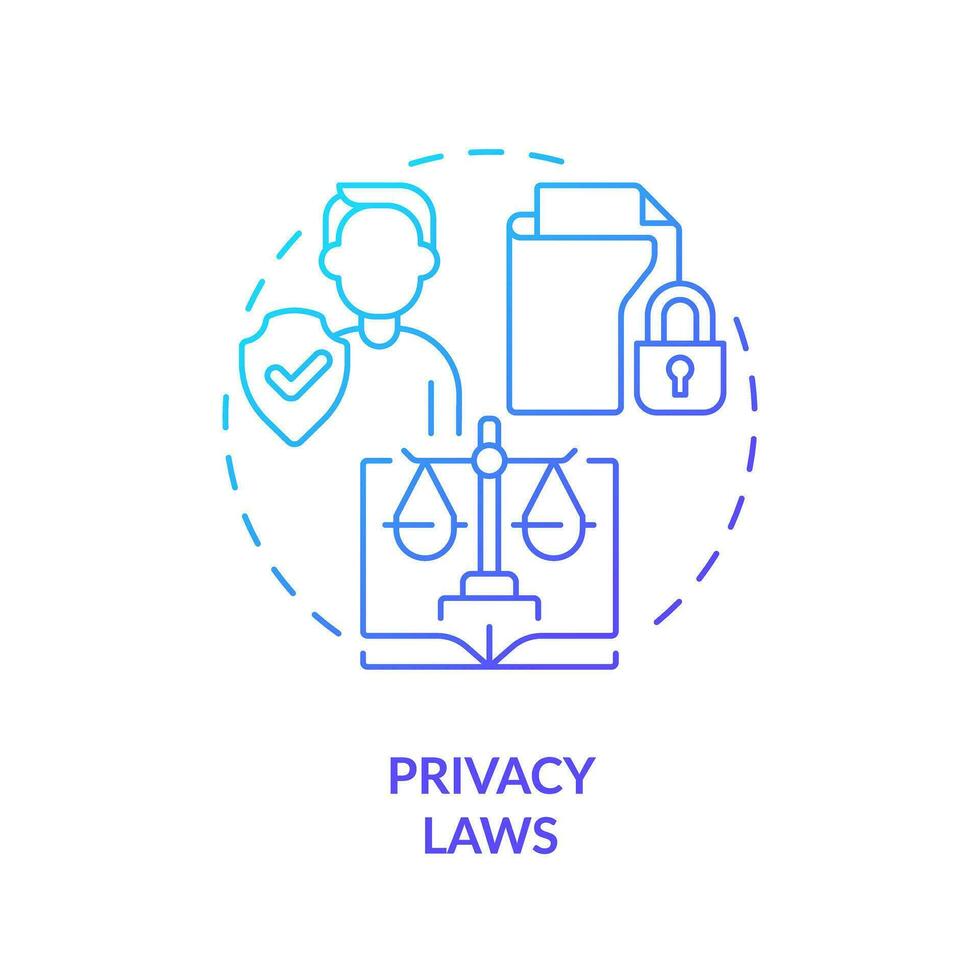 2D gradient privacy laws icon, simple isolated vector, cyber law thin ... 2D gradient privacy laws icon, simple isolated vector, cyber law thin ...