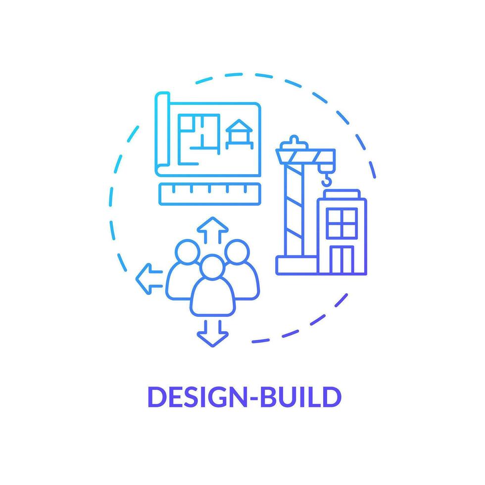 2d Gradient Design Build Icon Simple Isolated Vector Construction